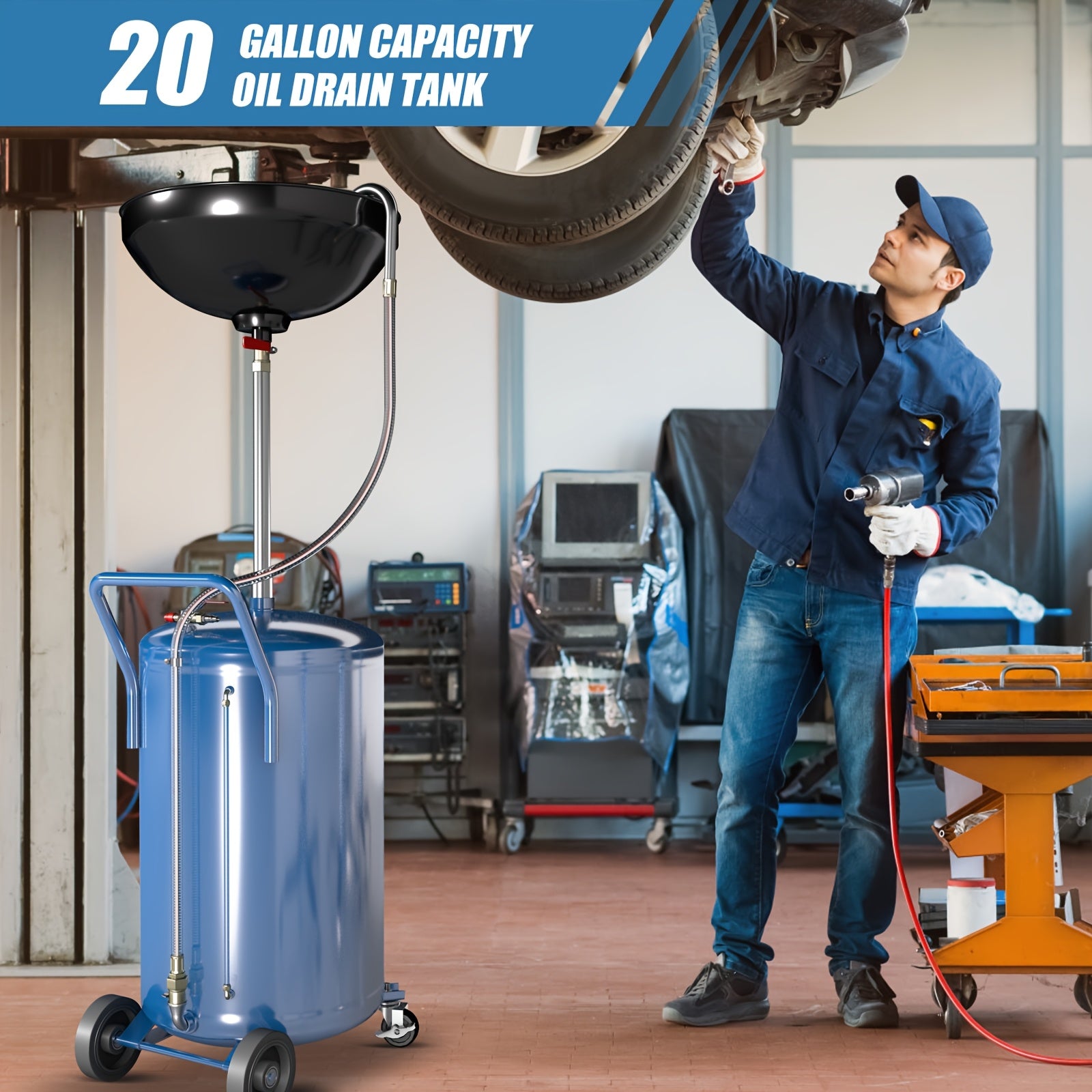 [Air Operated | Waste Oil Drain] 20 Gallon Air Operated Waste Oil Drai ...